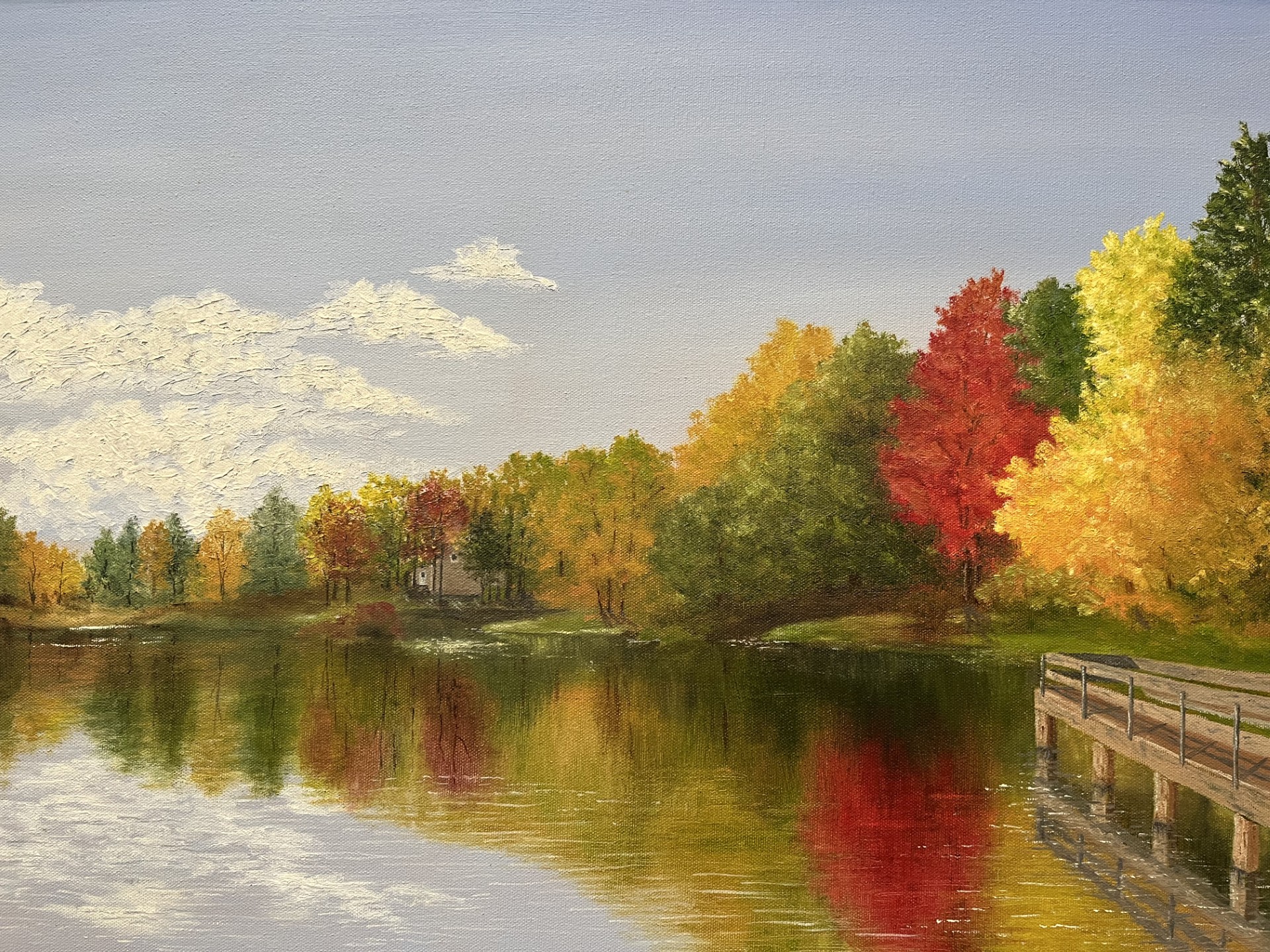 Shraon Turner Cook's Fall Leaves on the River painting